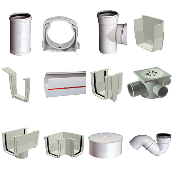 PIPES CLEANING TEE, Cornered Gutter, SIPHON AND FLOOR TRAP